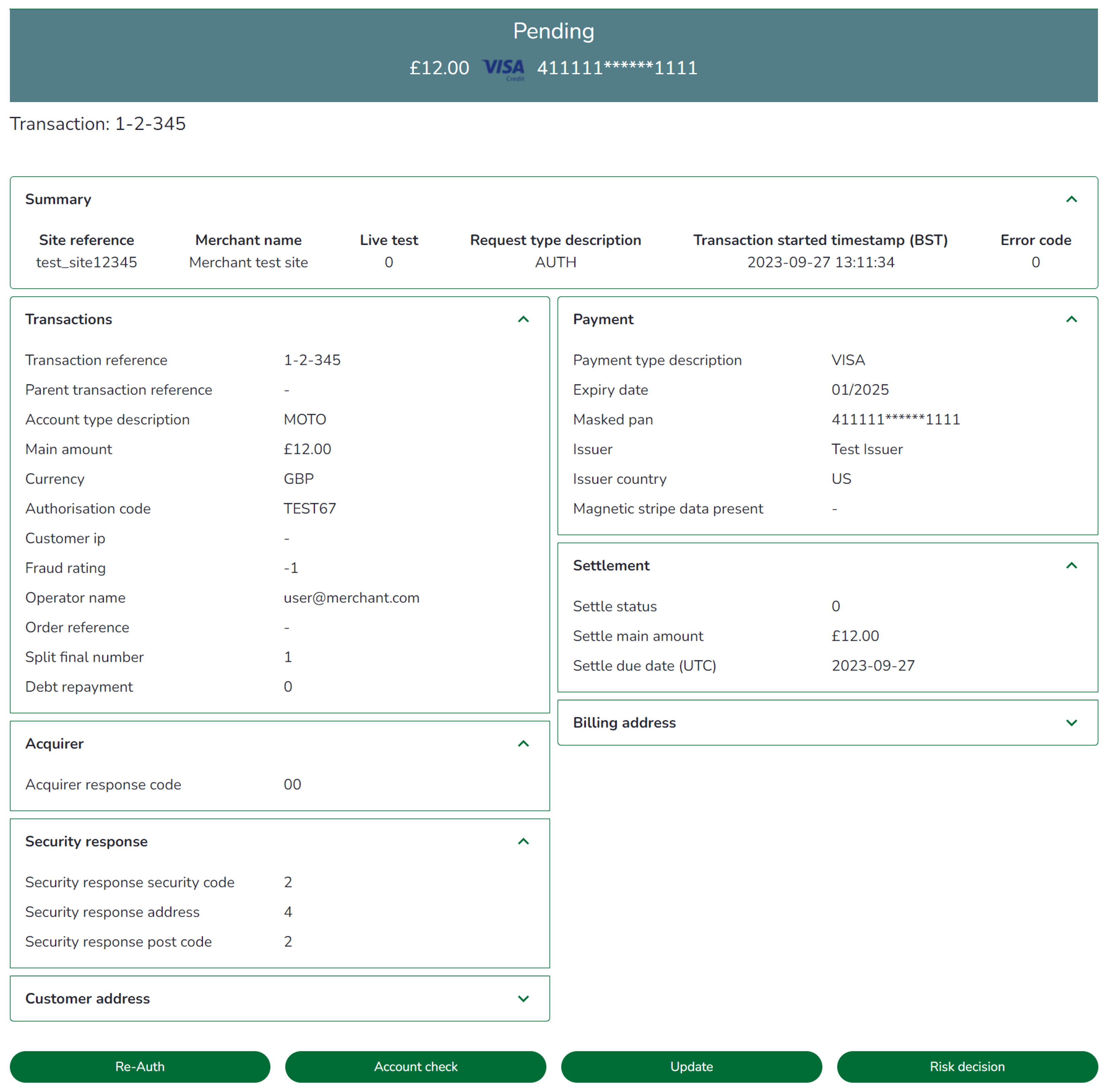 View transaction details – Trust Payments