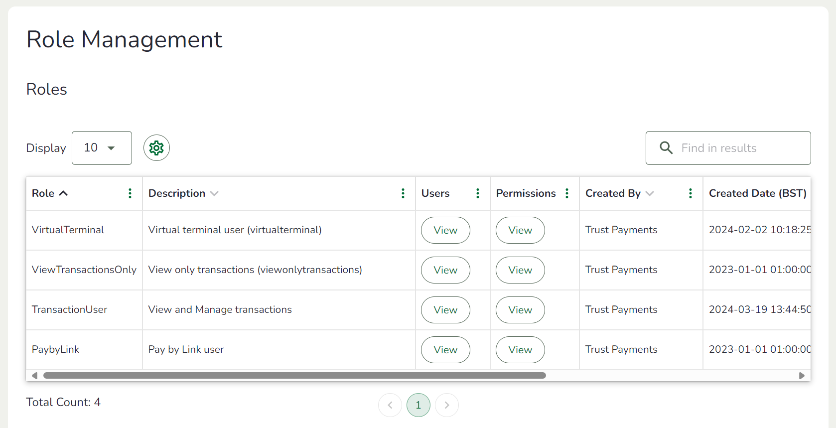 Manage Portal user roles – Trust Payments